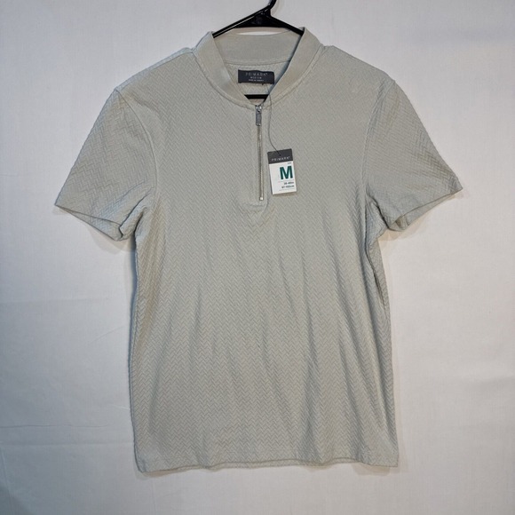 Primark | Shirts | Primark Mens Quilted Zip Polo Shirt Gray Medium Made ...